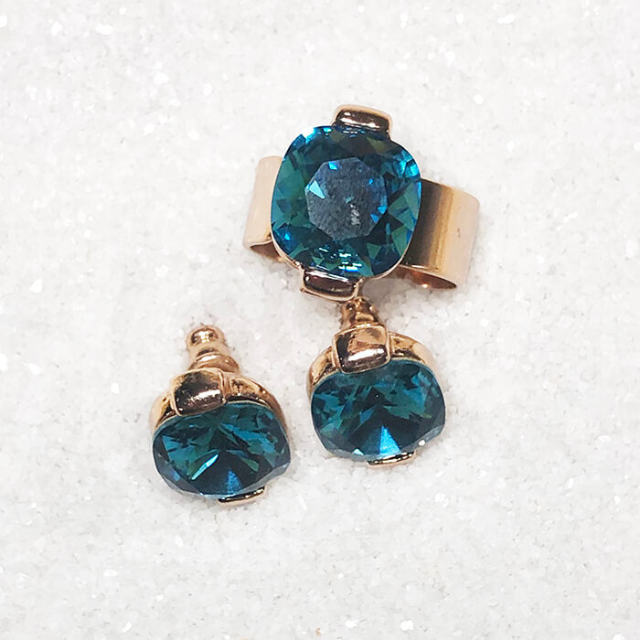 Indicolite Swarovski Crystal Ring | Sea Glam | Bidiliia