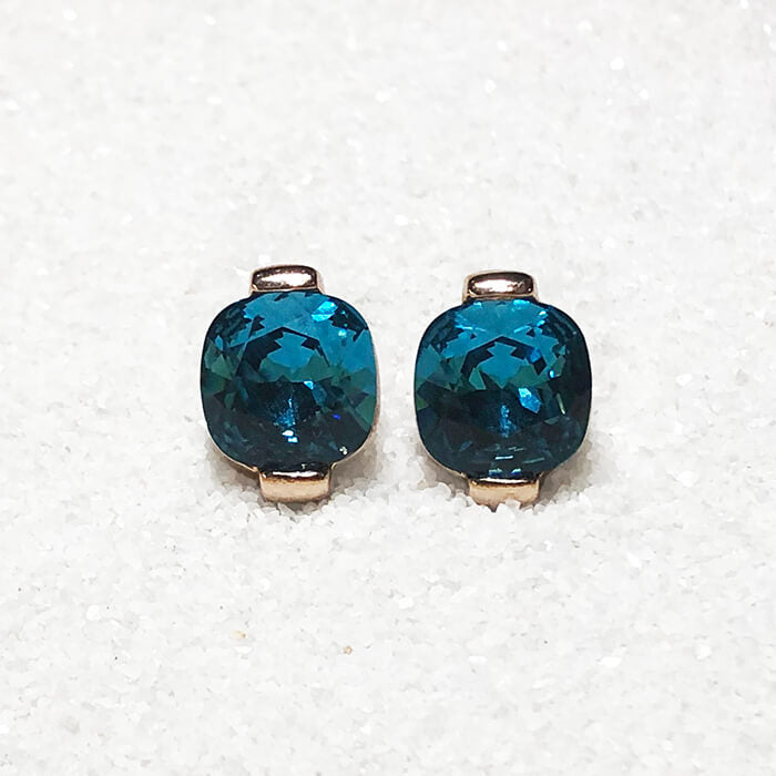 Indicolite Swarovski Crystal Earrings | Sea Glam | Bidiliia