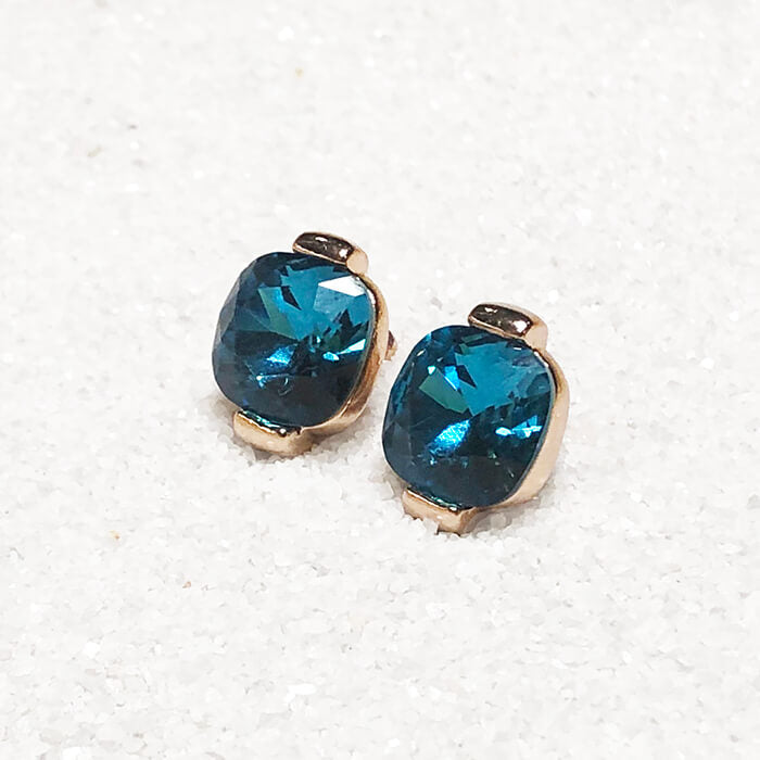 Indicolite Swarovski Crystal Earrings | Sea Glam | Bidiliia